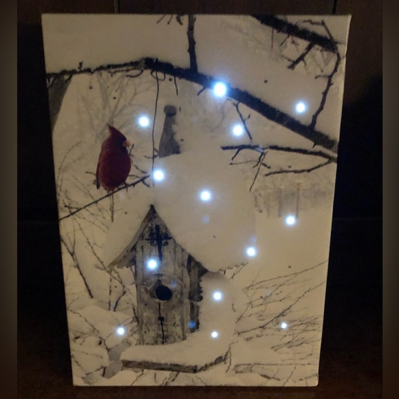 Oak Street | Holiday | New Snowy Cardinal Winter Scene Led Light Up ...